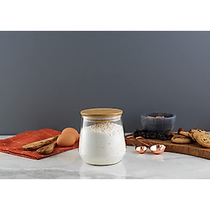 JoyJolt Cookie Jar. 1 Large Glass Jars With Bamboo Lids Set. For Kitchen Counter, Rice Jar, Candy Jar, Flour and Sugar Containers Canisters, 31-OZ Big Glass Jar with Lid, Airtight Glass Storage