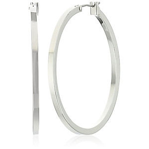 GUESS "Basic" Silver Square Edge Hoop Earrings