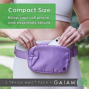 Gaiam Sidekick Waist Pack - Storage Belt Bag for Women And Men - Adjustable Belt With Lightweight Pouch For The Gym & Studio, Dovetail
