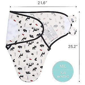 The Peanutshell Baby Swaddle Blankets for Boys or Girls, Woodland Animals & Buffalo Plaid, 3 Pack Wrap Set, 2 Sizes (Small/Medium)