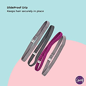 Goody Extra Thin Silicone Headwraps - 3 Count - Comfortable and Stylish Fabric Won't Pull, Snag or Damage Your Hair - Pain-Free Hair Accessories for Women, Men, Boys, and Girls