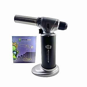 Space King Tall Wind-Proof Torch Lighter - Adjustable Flame - Child-Lock - Perfect for Camping, Kitchen, Backyard, Travel, Beach, BBQ, Mountain, Outdoors, Travel, Garage, and More. (Gray)