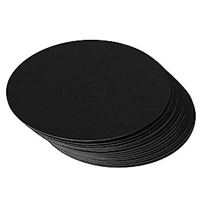 36 Pieces 4 inch Round Black Kraft Cards Cardstock Thick Kraft Paper Coaster Cards Blank Cardstock Slices for Mandala Painting DIY Coasters Painting Writing and Decorations (Black)