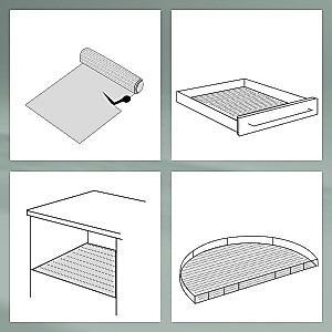 Kela Drawer Liners for Drawers, Shelves, or Cabinets, Transparent Plastic, Cut to Size, 59 in. x 19.7 in, Set of 4, Reduces Slips, Protects Againsts Scratches