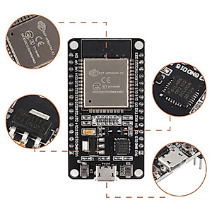 Aokin ESP32 ESP-WROOM-32 Development Board 2.4 GHz WiFi and Bluetooth Dual Cores Microcontroller ESP-WROOM-32 Chip for Arduino NodeMCU, 1 Pcs