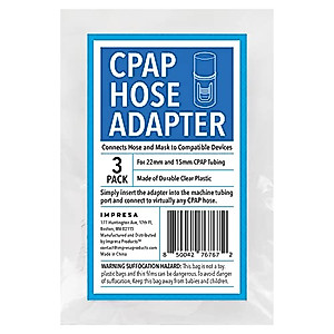 [3 Pack] Impresa Hose Adapter for ResMed AirMini CPAP Machine Fits Virtually Any CPAP Mask - Impresa Adapter for AirMini CPAP Accessories Only - Impresa Connector for ResMed AirMini Mask