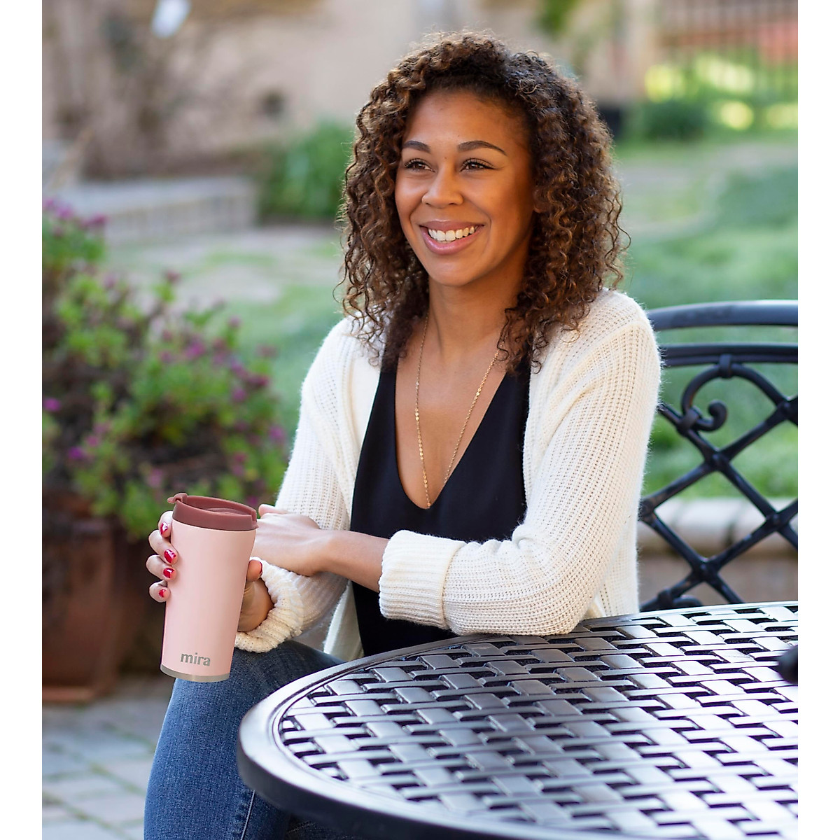 MIRA 12 oz Coffee Travel Mug - Stainless Steel Insulated Tumbler with Leak-Proof Lid - Hot & Cold Cup - Punch