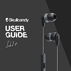 Skullcandy Ink'd+ Wired Earbuds with Microphone / In-Ear Headphones / Compatible with Android, iPhone, iPad, iPod, Computer with 3.5mm Jack / Great for Gym, Sports, and Gaming - Black