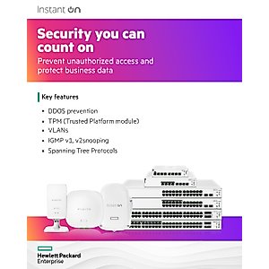 HPE Networking Instant On Switch Series 1830 24-Port Gb Smart-Managed Layer 2 Ethernet Switch with PoE | 24x 1G | 2X SFP | 12x CL4 PoE (195W) | Fan-Less | US Cord (JL813A#ABA)