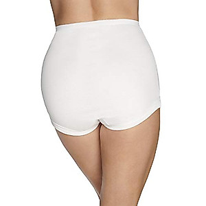 Vanity Fair Women's Lollipop Plus Size Brief Panties 15861, Covered Leg Opening-White (3 Pack), 7