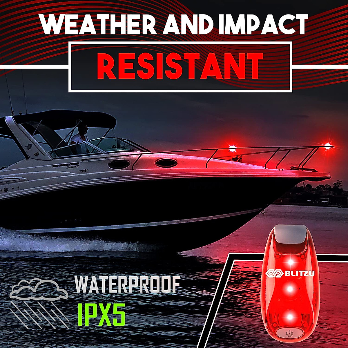 BLITZU Runners Lights for Night Safety Dog Walking Light Lights for Walking at Night Safety Lights Walking Night Red Strobe Light Dog Leash Light Walking Light Led Running Lights Dog Safety Light Red