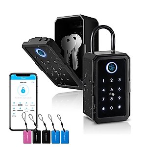 Smart Box Lock,CATCHFACE Key Lock Box 5-in-1 Bluetooth Lock Box Support TTLock APP and Share ekey Bluetooth Key Lockbox for Door Handle and Wall Smart lockbox for Airbnb Realtor Office Home[New]