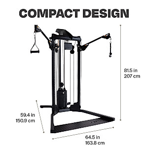 Home Gym Functional Trainer - Multifunctional Cable Machine Home Gym System - Workout Weight Machine for Strength Training - Full Body Compact Exercise & Fitness Equipment Set