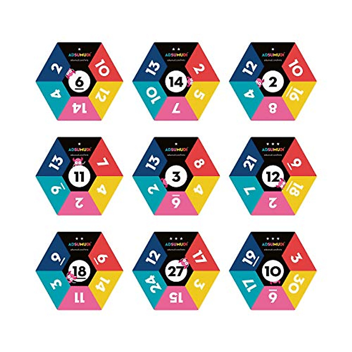 Evermade Adsumudi Math Game - The Monstrously Fun, Smart Game for Kids to Practice Multiplication, Division, Addition and Subtraction - Great for Kids Ages 8-12