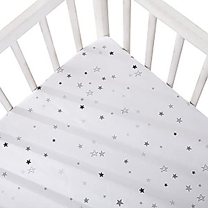 Plushii Crib Sheets for Baby Girls 3 Pack, 28"x 52" Extra Soft Microfiber Crib Sheet Set for Baby Crib Mattress Sheet & Toddler Mattress Pad, Rainbow & Elephant & Stars