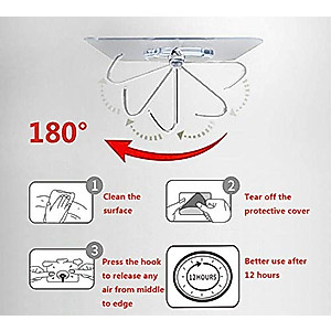 SLKING STORE Heavy Duty Self Adhesive Wall Hooks,Waterproof and Oil-Proof,Transparent Reusable Seamless Hooks Strong,Suitable for Kitchen Bathroom,6 Pack