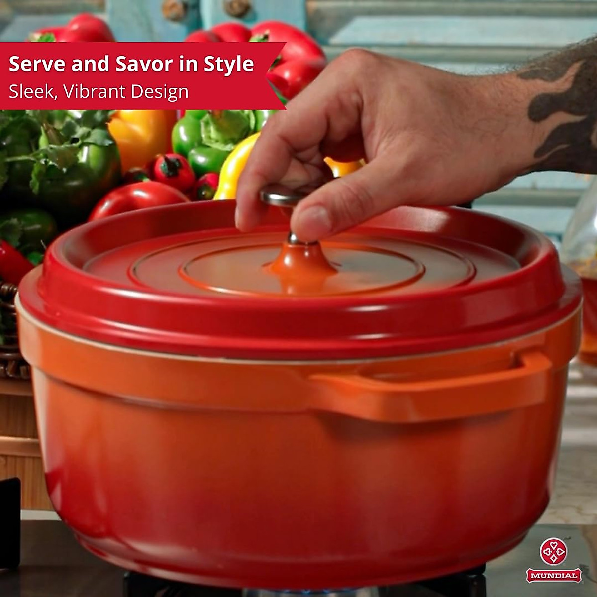 Hercules PA9000-31L Oval Casserole Dutch Oven 6 qts Cast Aluminum with Induction Stove Plate