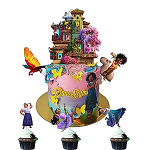 6Pcs Acrylic Magic Movie Encanto Happy Birthday Cake Toppers, Encanto Cake Toppers Decorations, Encanto Birthday Party Supplies