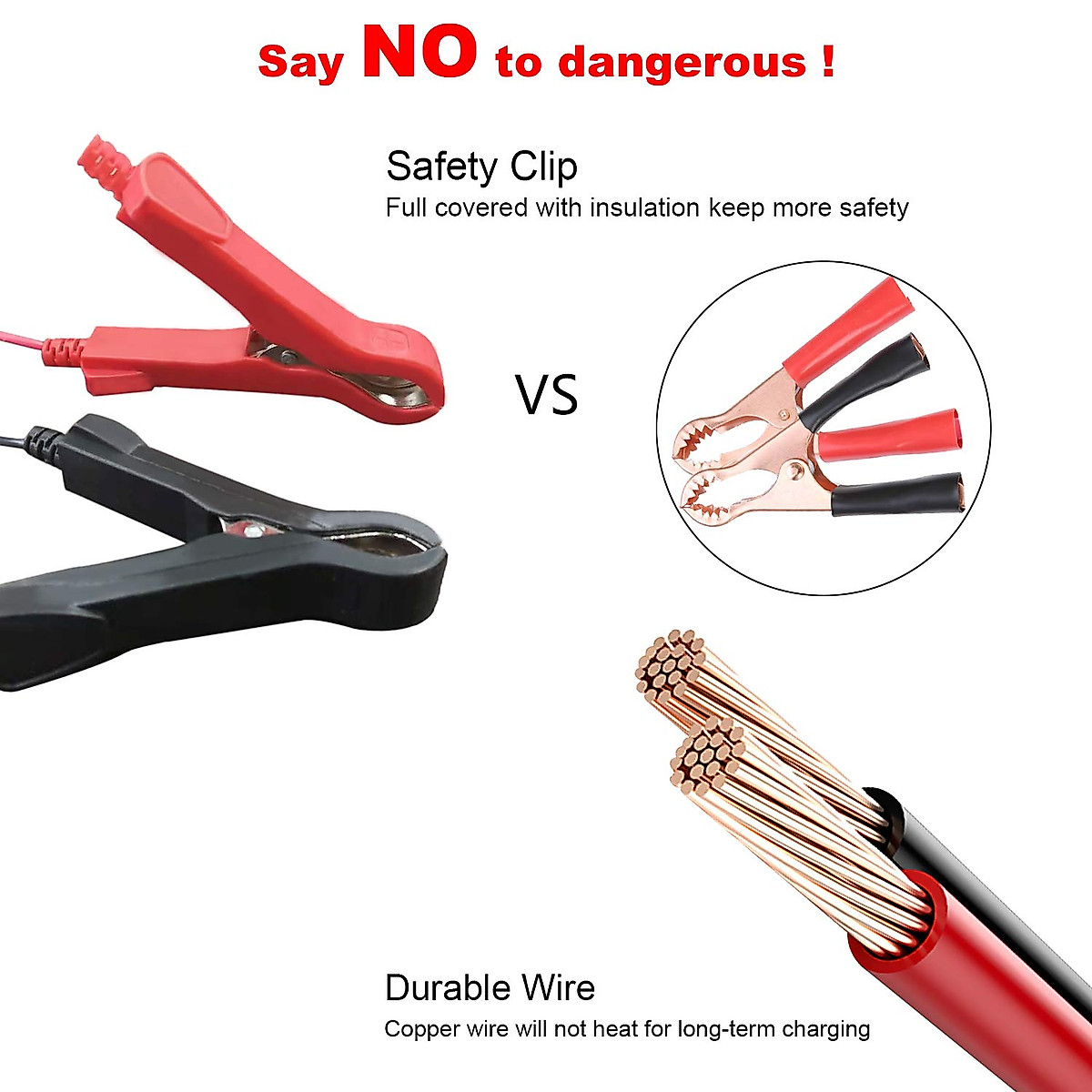 NDDI Car Battery Charger, 6V-12V 5A Smart Battery Trickle Charger Automotive Battery Charger Maintainer for Car Truck Motorcycle Lawn Mower Marine Lead Acid Batteries