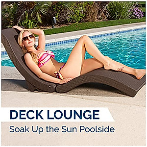 SwimWays Terra Sol Sonoma 2-in-1 Adult Pool Floats & Patio Lounge Chair, Durable Beach Chair & Outdoor Chaise Lounge, Chocolate