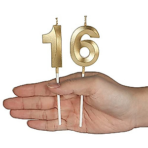 Gold 38th & 83rd Birthday Candles for Cakes, Number 38 83 Candle Cake Topper for Party Anniversary Wedding Celebration Decoration