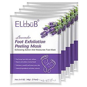 Foot Peel Mask - 5 Pack Foot Mask for Dry Dead Skin, Callus, Repair Rough Heels - Make Your Feet Baby Soft Get Smooth Silky Skin - Lavender