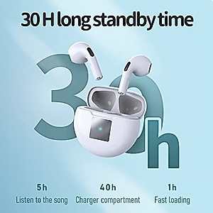 Menzluio Wireless Earbuds, Bluetooth Ear Buds True Wireless Headphones,in-Ear Bluetooth Earphones,HiFi Stereo Touch Control, Bluetooth 5.3 Earbuds with Microphone Deep Bass for Sport/Fitness