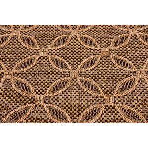 Unique Loom Outdoor Trellis Collection Area Rug - Spiral (3' 3" x 5' 1" Rectangle, Light Brown/ Brown)