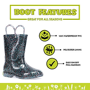 Western Chief Girls Glitter Rain Boot, Multi, 10 M US Toddler