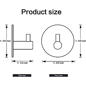 Adhesive Hooks - 5 Pack Heavy Duty Wall Hooks Waterproof Stainless Steel Hooks for Hat Towel Robe Hooks Rack Wall Mount - Bathroom Kitchen Home Hotel Office Cabinet and Bedroom CHROM06