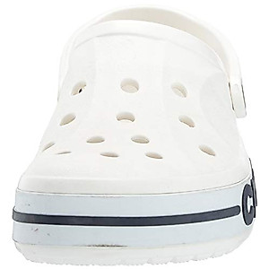 Crocs Unisex-Adult Bayaband Clogs, White/Navy, 8 Men/10 Women