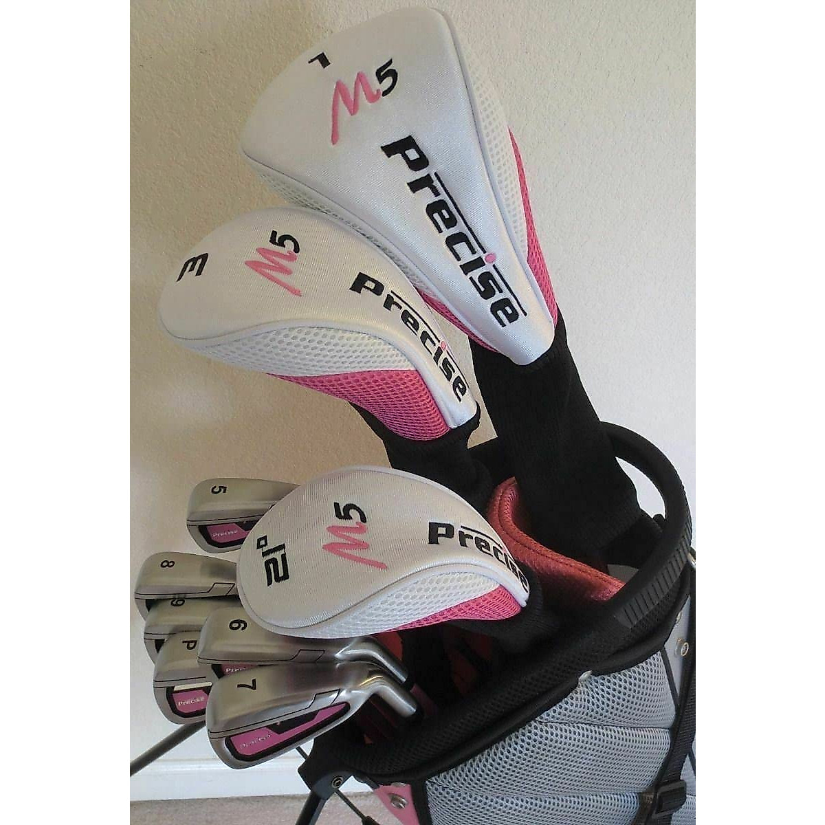 Ladies Complete Golf Club Set Driver, Fairway Wood, Hybrid, Irons, Putter & Womens Bag Pink