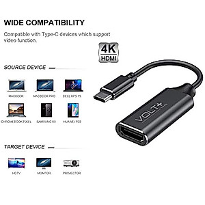 Works by VOLT PLUS TECH HDMI 4K USB-C Kit Compatible with Microsoft Surface Duo 2 Professional Adapter with Digital Full 2160p, 60Hz Output!