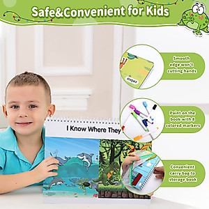 Adonafy Preschool Toddler Learning Toys for 3 4 5 6 Year Olds, Montessori Toys Busy Book with 18 Themes, Kids Learning Resources Education Toys, Sensory Toys for Autistic Children, Boys & Girls Gift