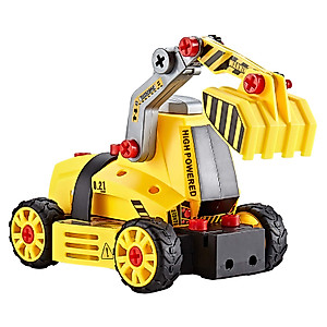 Think Gizmos 7 in 1 Take Apart Truck Car Toys with Electric Drill,Educational Toy Ideal Gift for Boys or Girls Age 3 4 5 6 7 STEM Construction Engineering Learning Toys Building Play Set for Kids