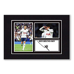 Set Of 4 Tottenham Signed A4 Mounted Photo Prints - Pre Printed Autograph - Ready To Be Framed - Harry Kane, Son Heung Min, Dejan Kulusevski & Richarlison