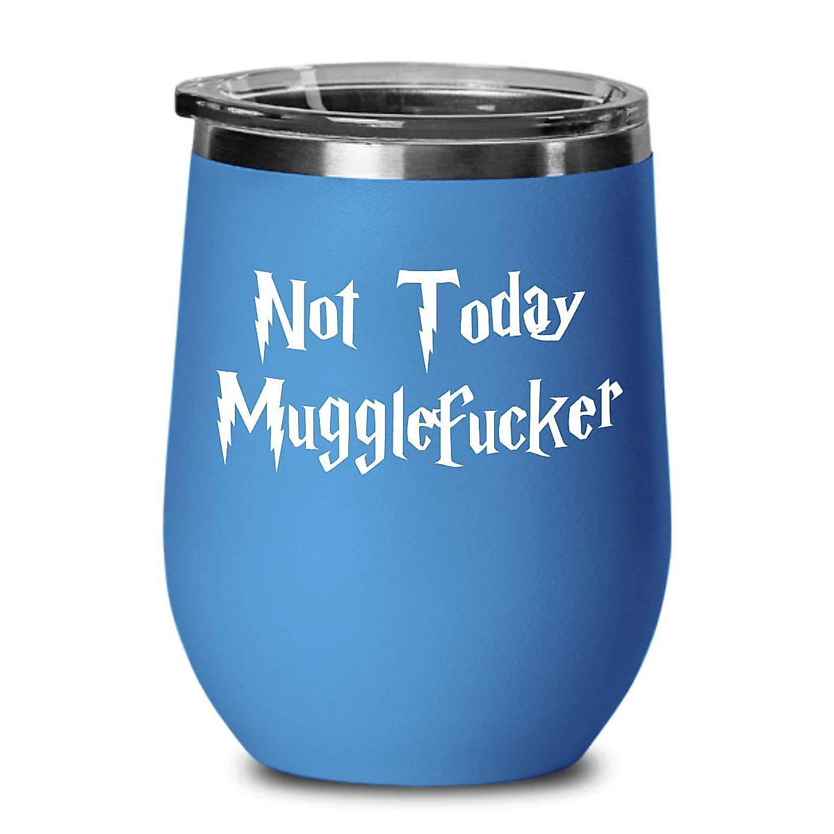 Not Today Mugglefucker Wine Glass, Funny Coffee Mug Gift for Harry Potter Fan Lover, Him Her Mom Dad Best Friend Coworker Colleague Birthday Anniversary Christmas Novelty Gift (Black)