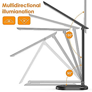 Desk Lamp,Table Lamps LED Desk Lamp,Dimmable Office Lamp with USB Charging Port,3 Lighting Modes with 10 Brightness Levels,Touch Control,Memory function,Eye-Caring Desk Light for Study,Reading,Bedroom