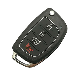 Flip Folding Key Fob Cover Case Shell Fit for Hyundai Santa Fe Sonata Remote Car Key Fob Shell Case with Key Chain