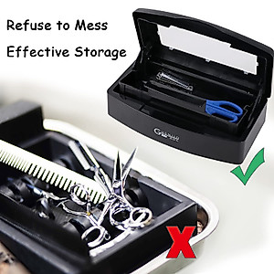 Gusnilo nail art tools sterilizer box for nail tools, tweezers, hair salon, spa and trimmer manicure equipment (1 piece, black)
