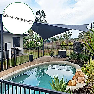 Ollieroo Shade Sail Hardware Kit for Rectangle and Square Sun Shade Sail Installation 8 Inches Silver