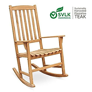 Cambridge Casual Bentley Outdoor Porch Rocking Chair for Patio Furniture, Teak Wood