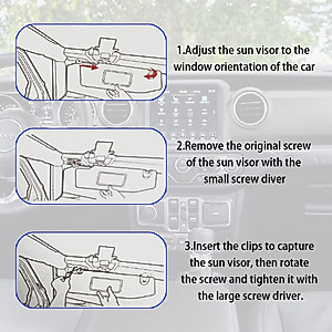 Sun Visor Repair kit for Jeep Wrangler, Heavy Duty Sun Visor Clips for Jeep Gladiator Accessories Inner Sun Visor Clips Compatible with Jeep Wrangler JK 2018/ Wrangler 2018-2022/ Gladiator 2020-2022