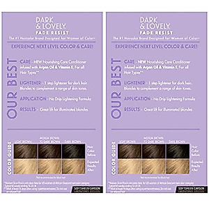 SoftSheen-Carson Dark and Lovely Fade Resist Rich Conditioning Hair Color, Permanent Hair Color, Up To 100 percent Gray Coverage, Brilliant Shine with Argan Oil and Vitamin E, Luminous Blonde, 2 Count