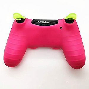 Ps4 Controller Skin Silicone Case Grip Glow in Dark Protective Cover for PS4/slim/Pro Dualshock 4 Controller(Glow Pink)