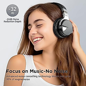 tapaxis E7 Active Noise Cancelling Headphones Wireless Bluetooth Headphones Over Ear Headphones Wireless Headphones Noise Cancelling Headphones with Deep Bass, Comfortable Protein Earpads, 30H Enjoy