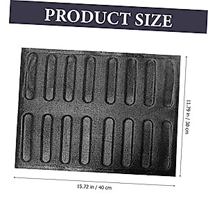 Housoutil Oven Roasting Pan Silicone Loaf Pan Oven Accessories Silicone Baking Liners Mats Rubber French Bread Forms Silicone Hot Dog Bun Mold Bakeware Bread Pan Daily Use Baking Pan Black