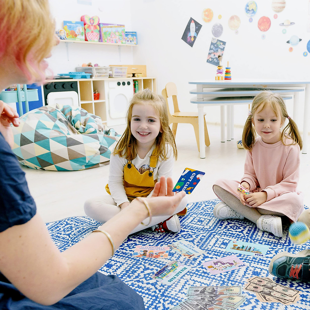 Fake Credit Cards for Kids, Play Credit Cards Pretend Debit Credit Cards for Girls and Boys, Driver's License, Membership Play Cards, Fake Toy Cards 12pcs