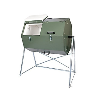Jora Composter JK 270 - Outdoor Dual Chamber Compost Tumbler - 70 Gallon - Galvanized Steel Construction