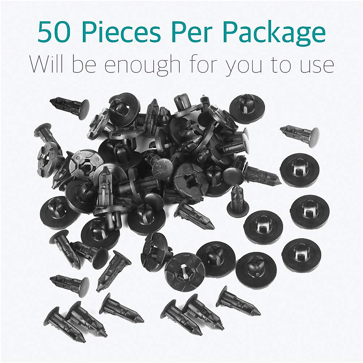 Lantee 50 Pcs Universal Fender Push Type Retainer Clips Fit for Nissan & Infiniti 01553-09321, 01553-2DR9A, Fit for Chrysler & Dodge MR328954